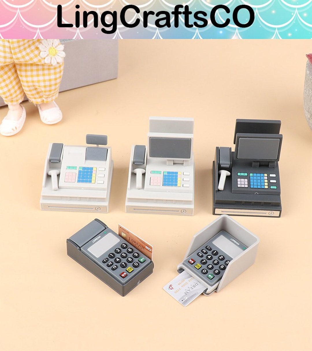 Miniature Cash Register, Miniature Simulation Scanner, Doll House ...