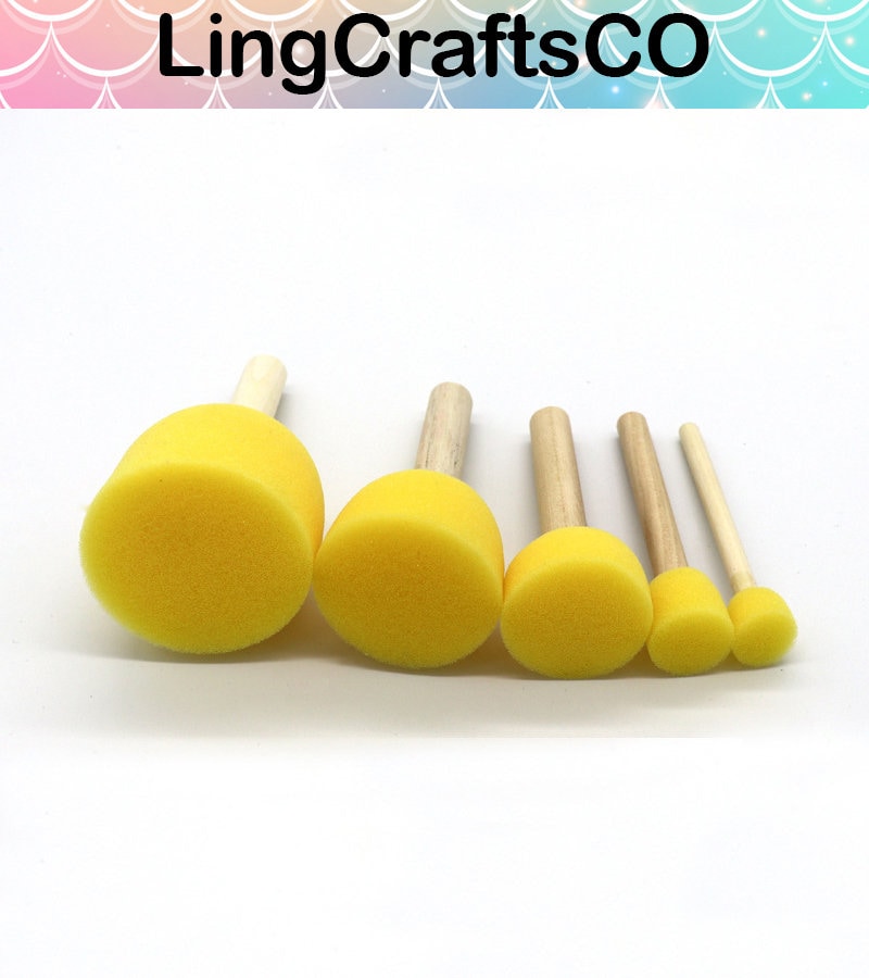 5pcs Pottery Sponge Ceramic Sponge With Wooden Handle - Etsy
