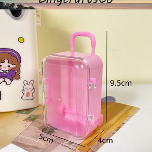 Dollhouse Luggage, 1PC Plastic Clear Suitcase Luggage Box for Dollhouse Miniatures, Miniature ...