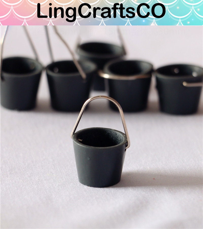 Dollhouse Mop, Miniature Resin Mop Bucket, Mini Mop Bucket, DIY ...