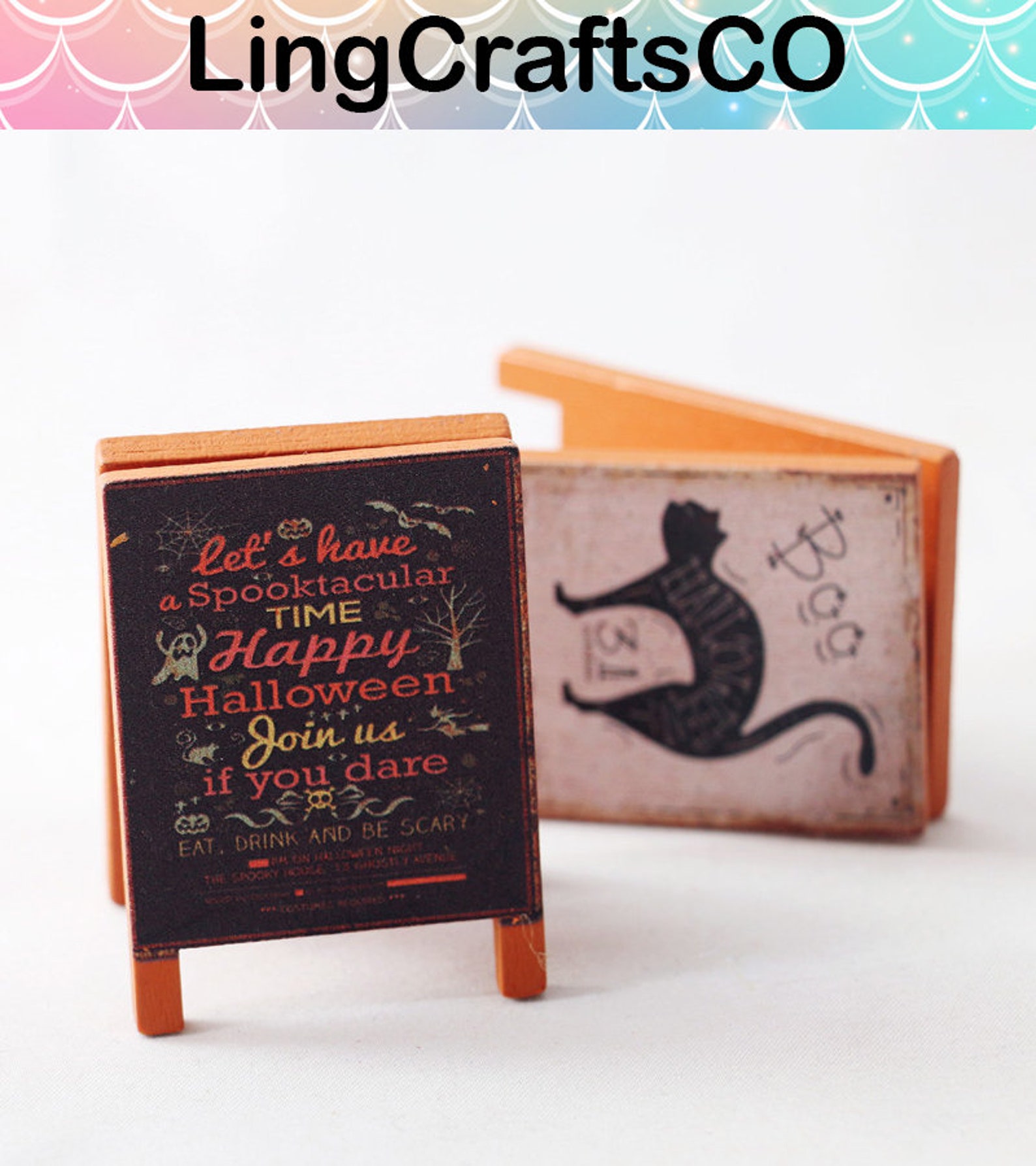 Miniature Billboard, DIY Play House Wooden Signboard, Dollhouse ...