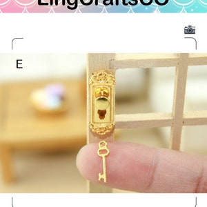 1:12 Miniature Door Lock, Dollhouse Door Lock With Key, Mini Door Lock ...