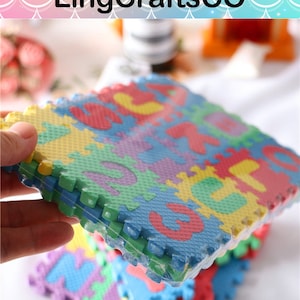 36pcs Dollhouse Mat, Miniature Foam Puzzle Letter Alphabet Number Play ...