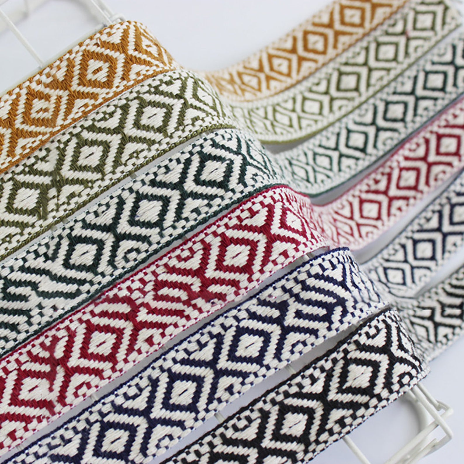 Cotton Webbing by the Yard Embroidered Webbing Trim Sewing - Etsy