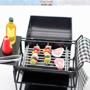 1:12 Dollhouse BBQ Grill Miniature Ornaments Gadget Kitchen Food Mini ...