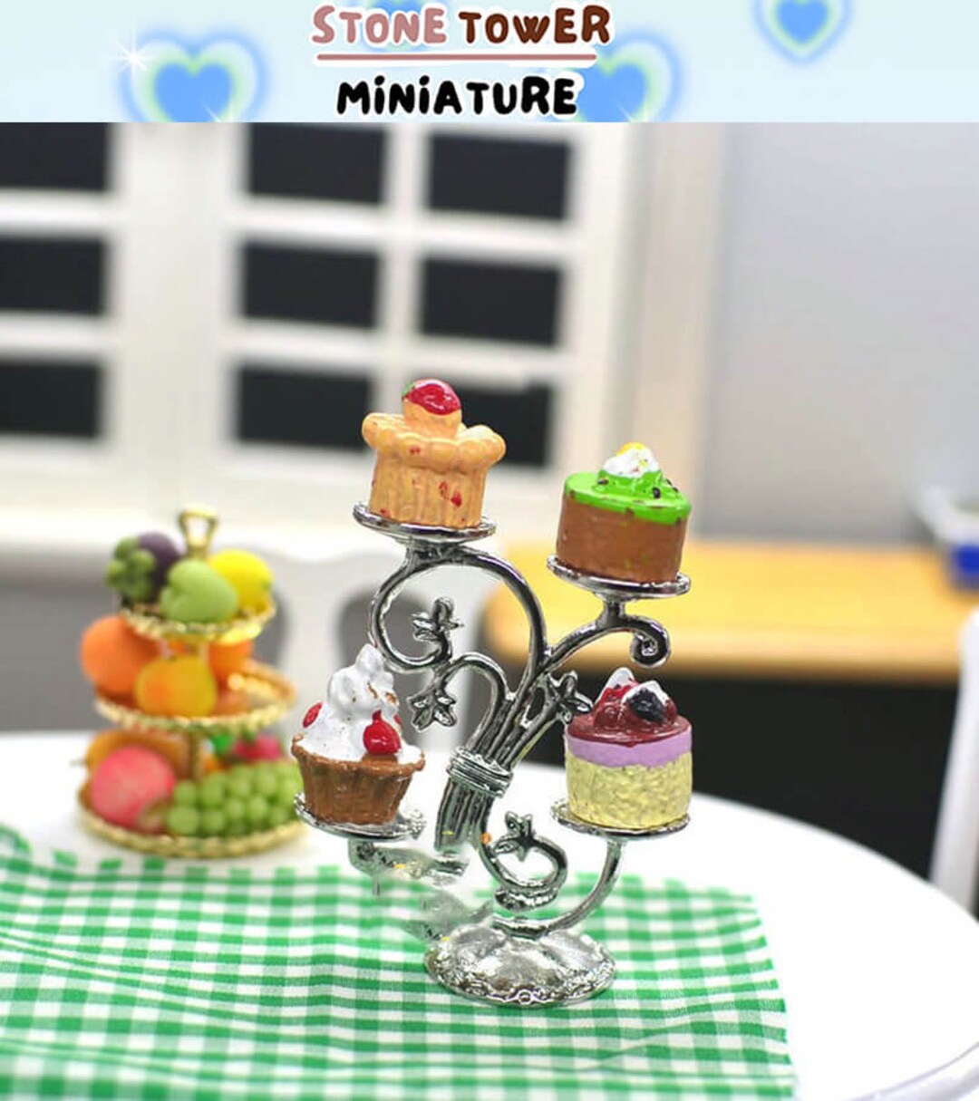 Miniature Snack Holder,dollhouse Fruit Rack,dollhouse 4-layer Cake ...