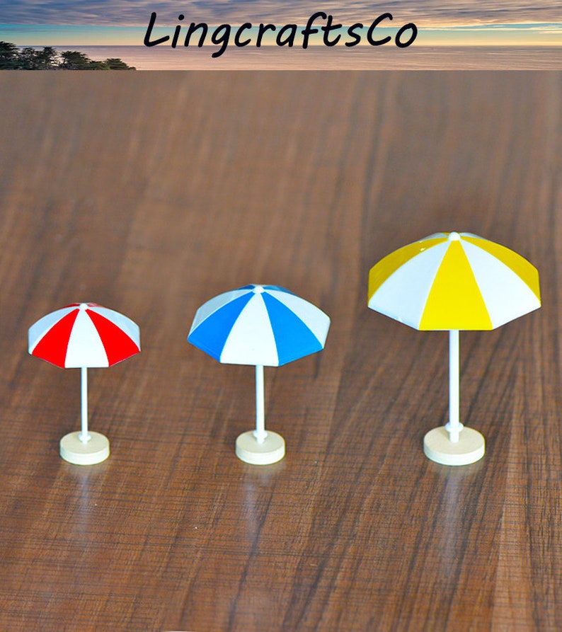 Miniature Beach Umbrella, Dollhouse Umbrella, Miniature Beach Decor ...