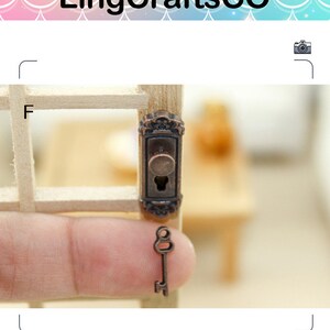 1:12 Miniature Door Lock, Dollhouse Door Lock With Key, Mini Door Lock ...
