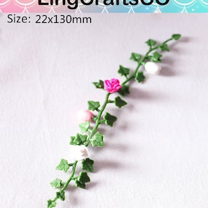 2pcs Dollhouse Vines, Miniature Flower Vines, Dollhouse Miniature Rose ...