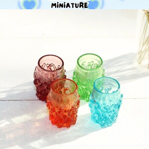 4PCS Miniature Cups,dollhouse Miniature Glasses,colorful Wine Glasses ...