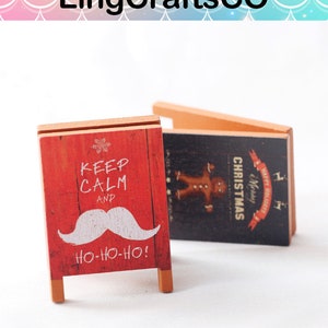Miniature Billboard, DIY Play House Wooden Signboard, Dollhouse ...