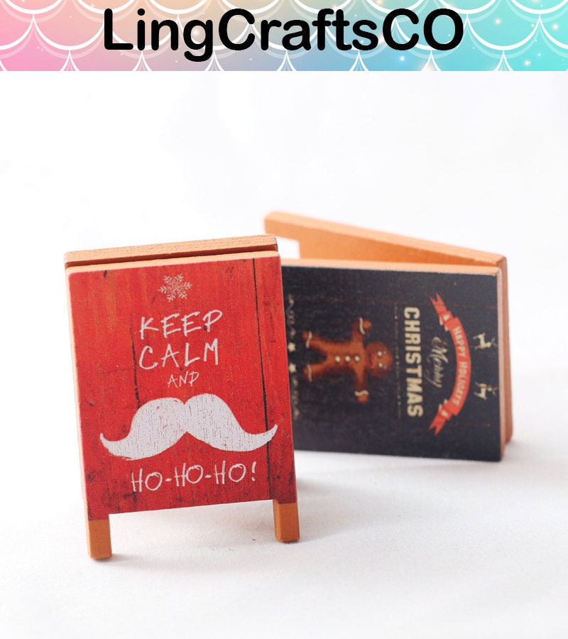 Miniature Billboard, DIY Play House Wooden Signboard, Dollhouse ...