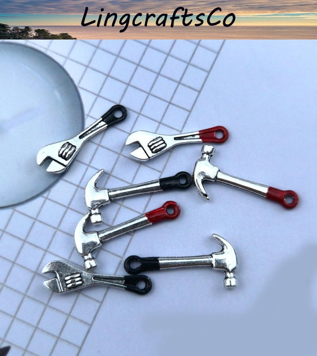 Miniature Repair Tools, 2pcs/set Miniature Hammer Wrench for Doll House ...