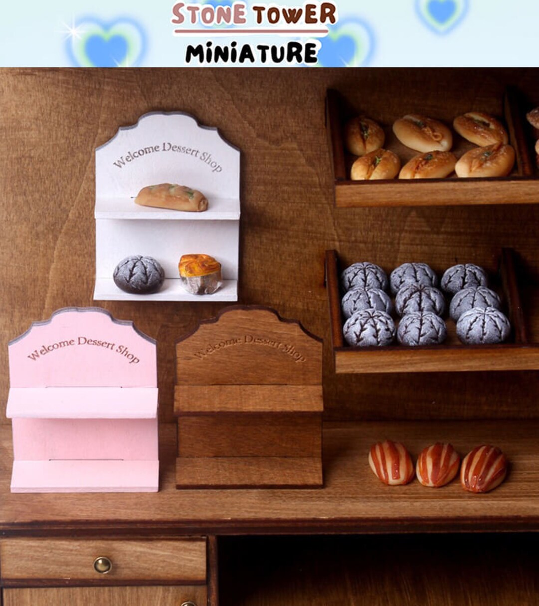 Dollhouse Wooden Shelf,miniature Display Stand,mini Dessert Rack ...