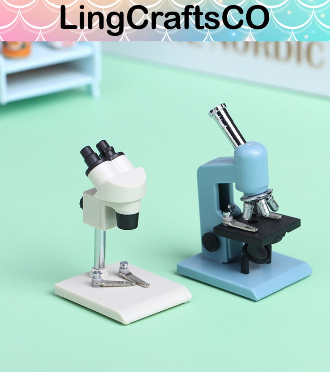Dollhouse Microscope, 1:12 Dollhouse Miniature Microscope, Resin ...