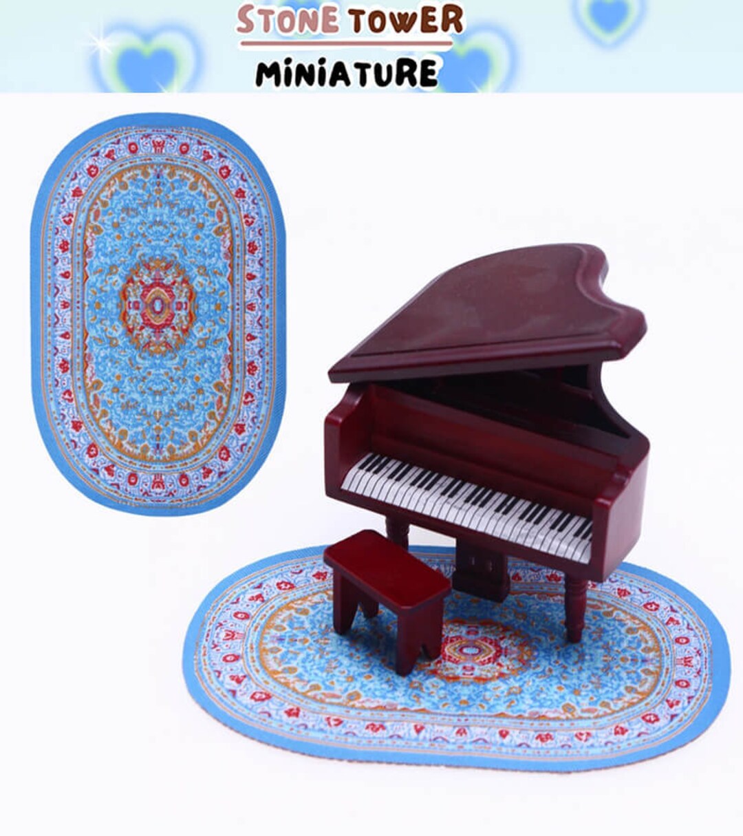 Miniature Carpet,dollhouse Flower Carpet,miniature Rug Floral,miniature ...