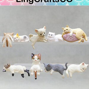 Resin Miniature Cat Figurines: Dollhouse Home Decor - Etsy