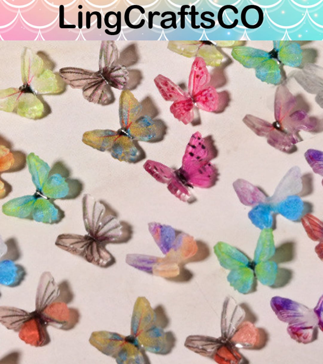 10pcs Micro Miniature Butterflies, 8 Mm Miniature Acrylic Butterfly ...