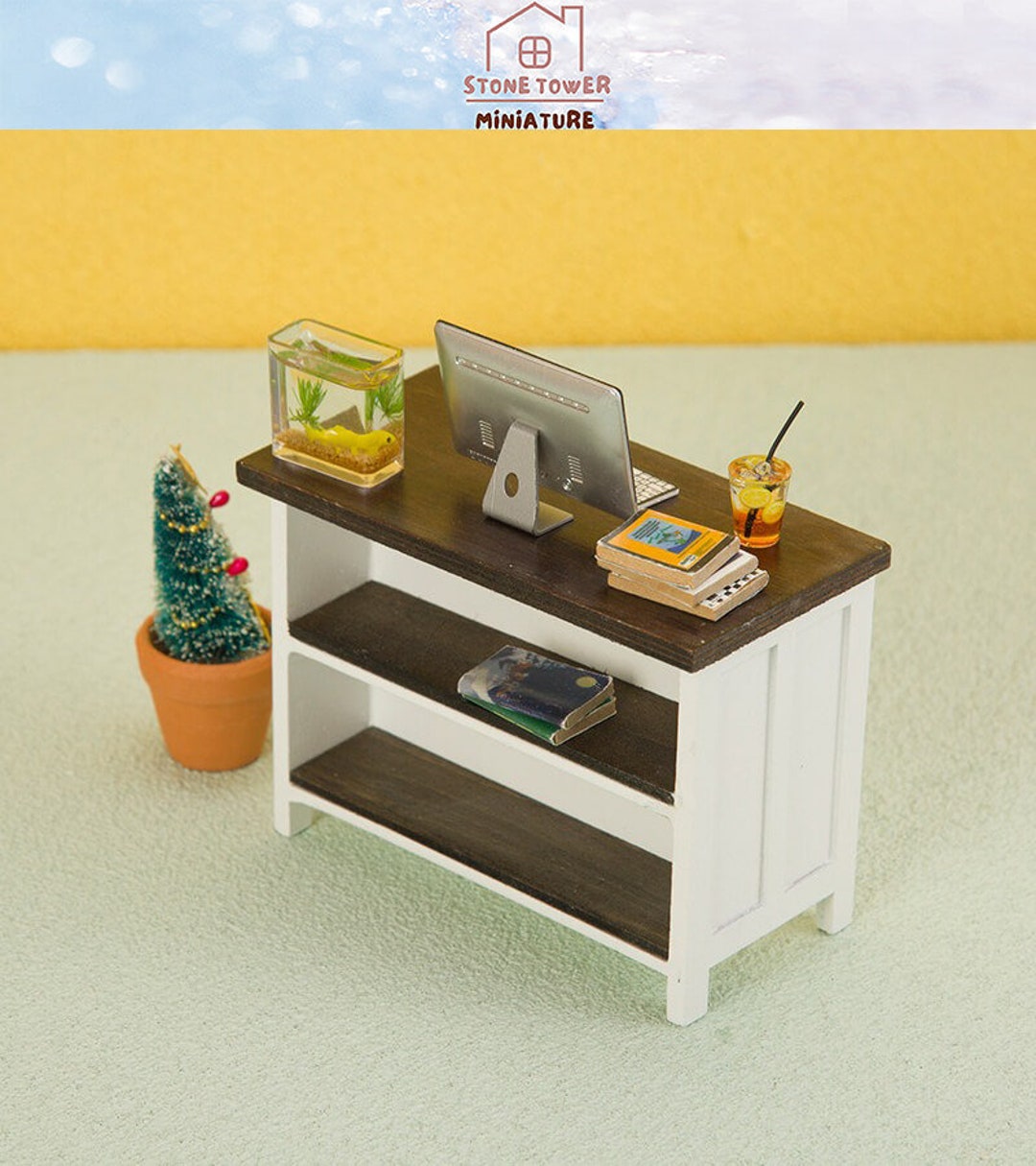 Dollhouse Desk,miniature Deck Table,dollhouse Storage Shelf,miniature ...