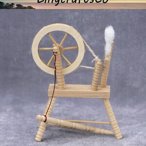 Dollhouse Spinning Wheel, Dollhouse Miniature Spinning Wheel, Miniature ...