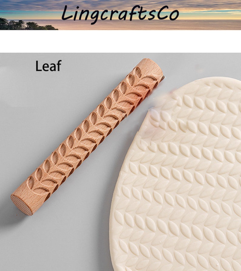 Wooden Texture Rolling Pin, Pottery Rolling Pin, Polymer Clay Roller ...