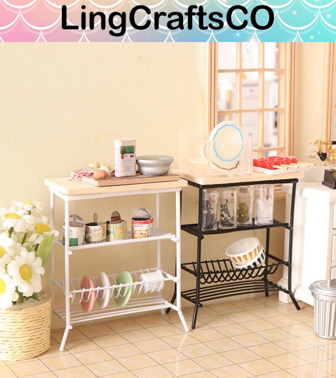 Dollhouse Shelf, Miniature Display Stand, Mini Flower Stand Rack ...