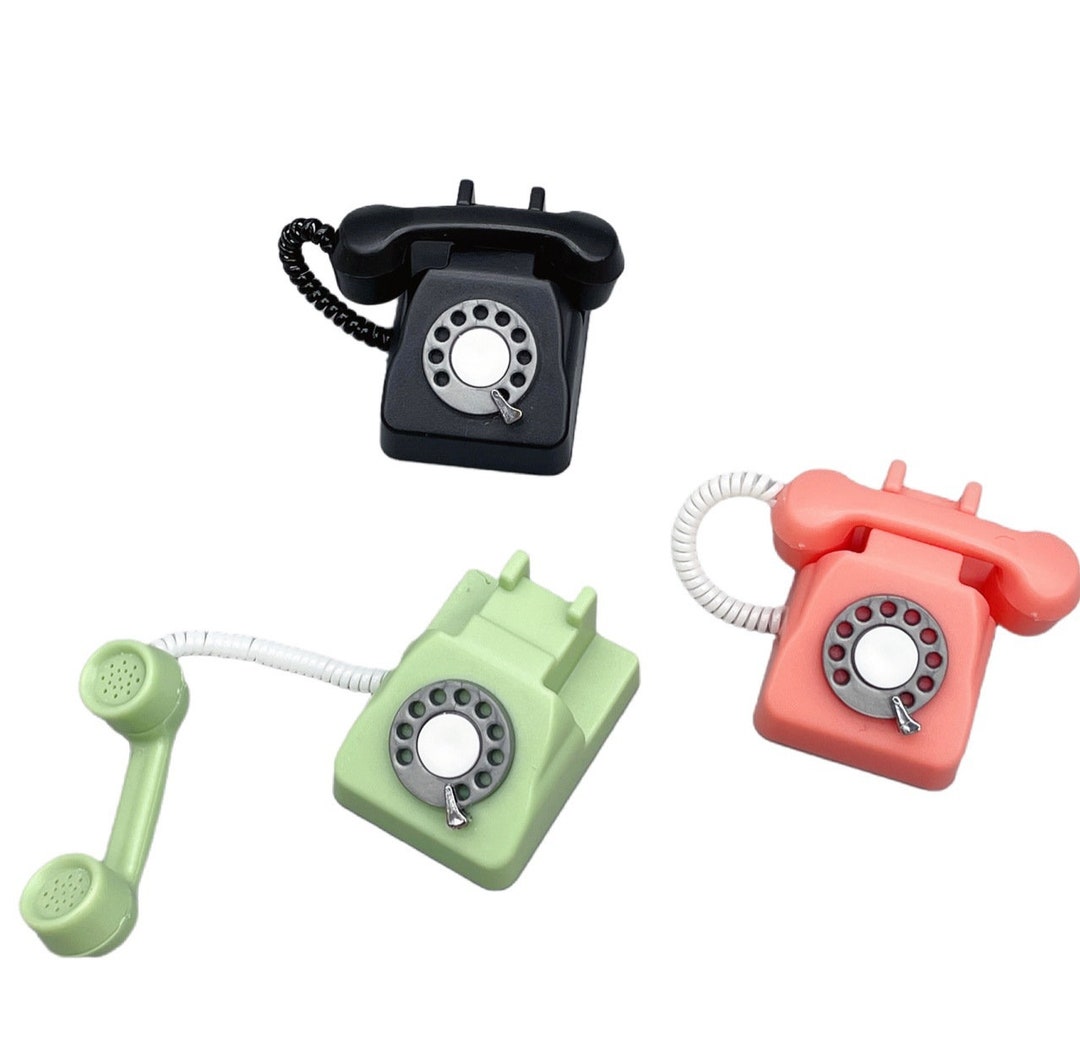 Dollhouse Miniature Phone Model Simulation Rotary Telephone Furniture ...