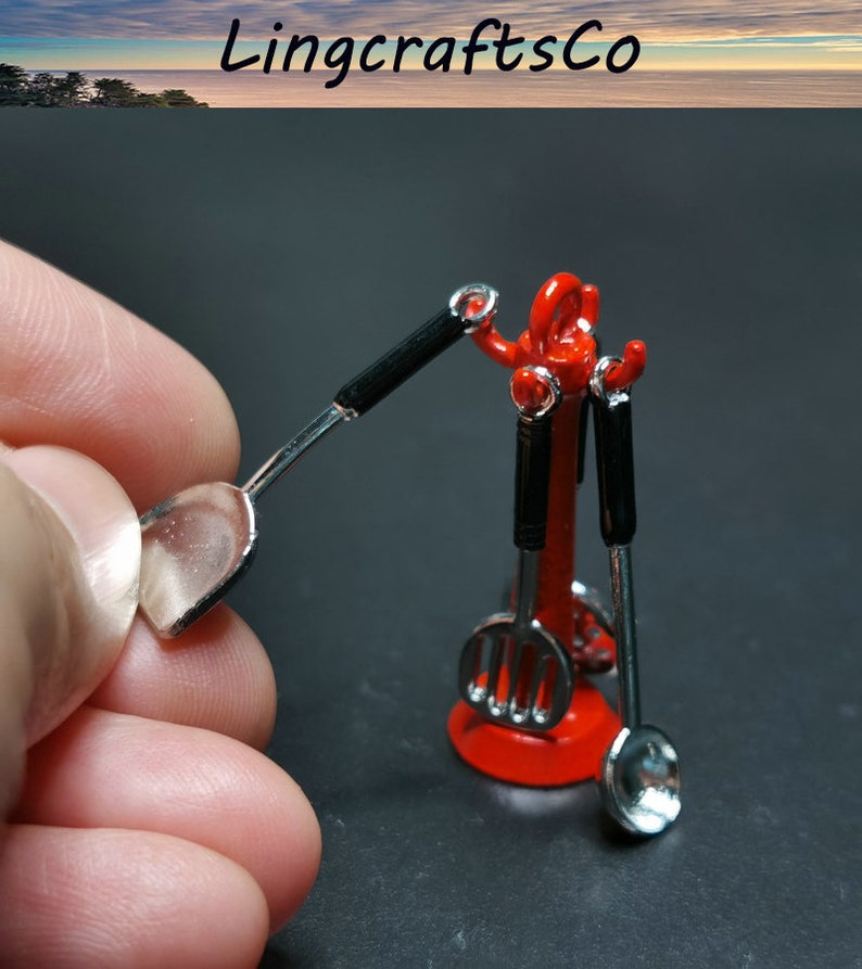 Miniature Kitchen Utensils, Dollhouse Kitchen Utensil Vertical Hanging ...