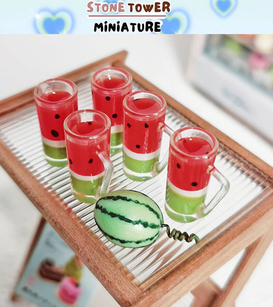 Dollhosue Juice,miniature Watermelon Juice,miniature Drinks,simulation ...