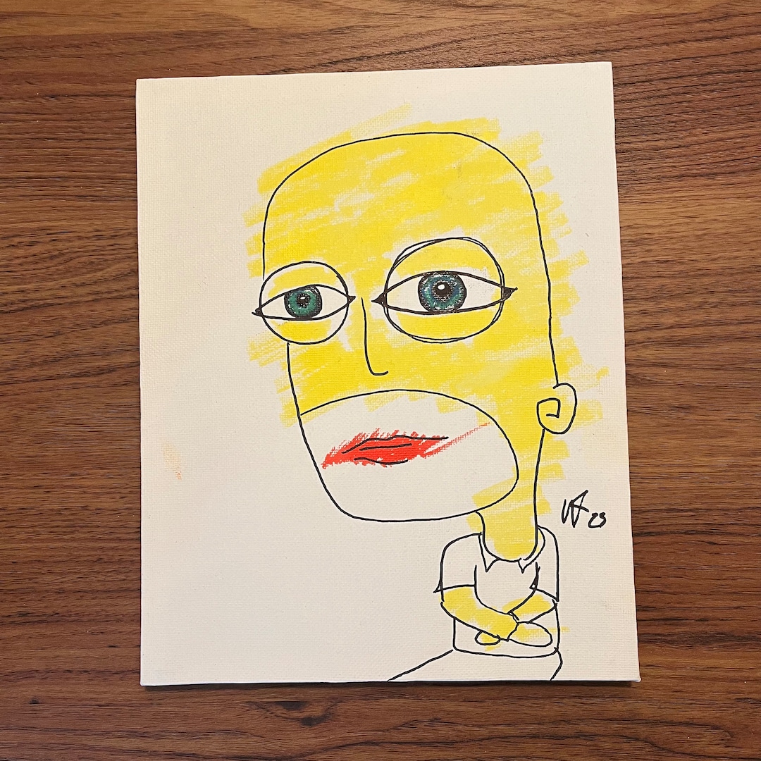 Homer Simpson PORTRAIT Original Outsider Art Canvas 8x10 - Etsy