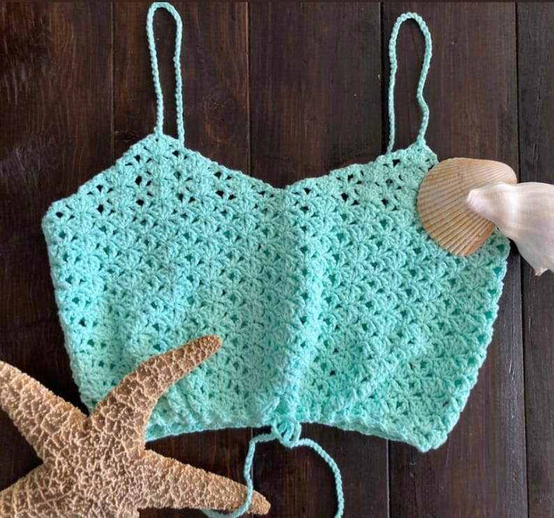 Lacy Crop Top Crochet Pattern Adjustable Beginner Friendly | Etsy