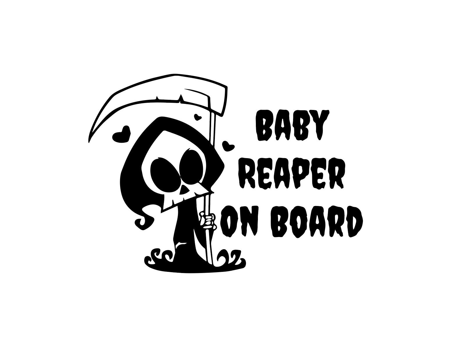 Baby Reaper on Board, Grim Reaper, Baby on Board, Car, Window, Sticker ...
