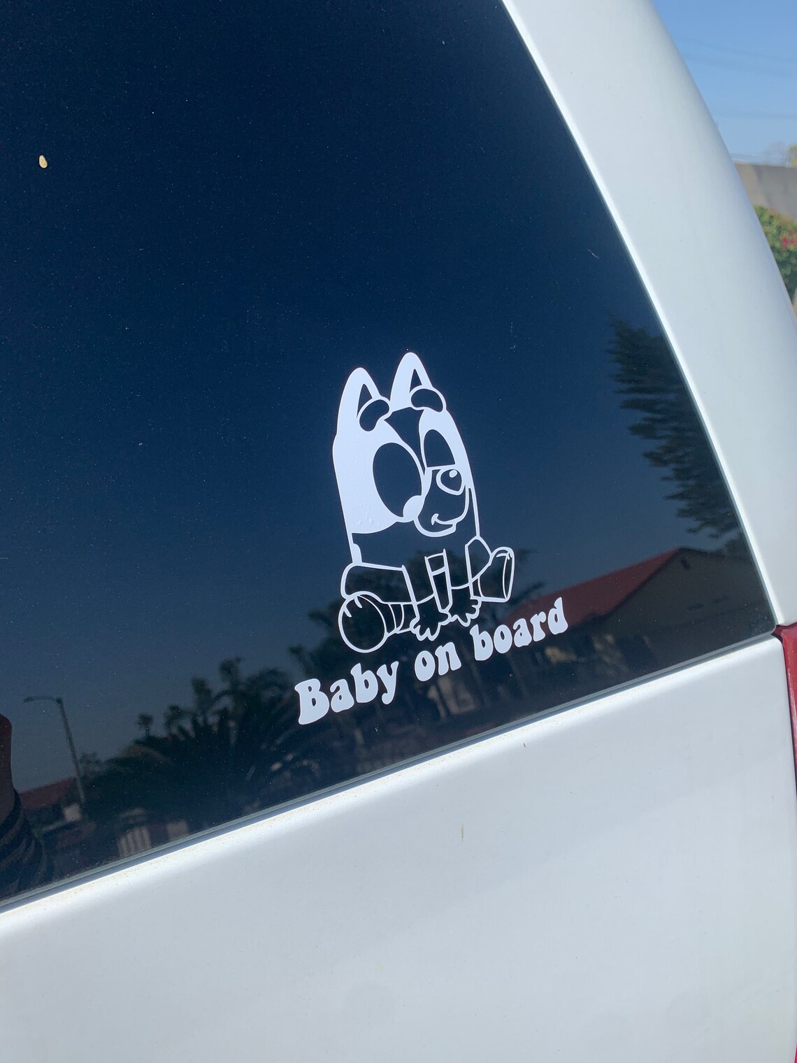 Bluey Baby on Board, Bluey and Bingo, Baby on Board, Car, Window ...