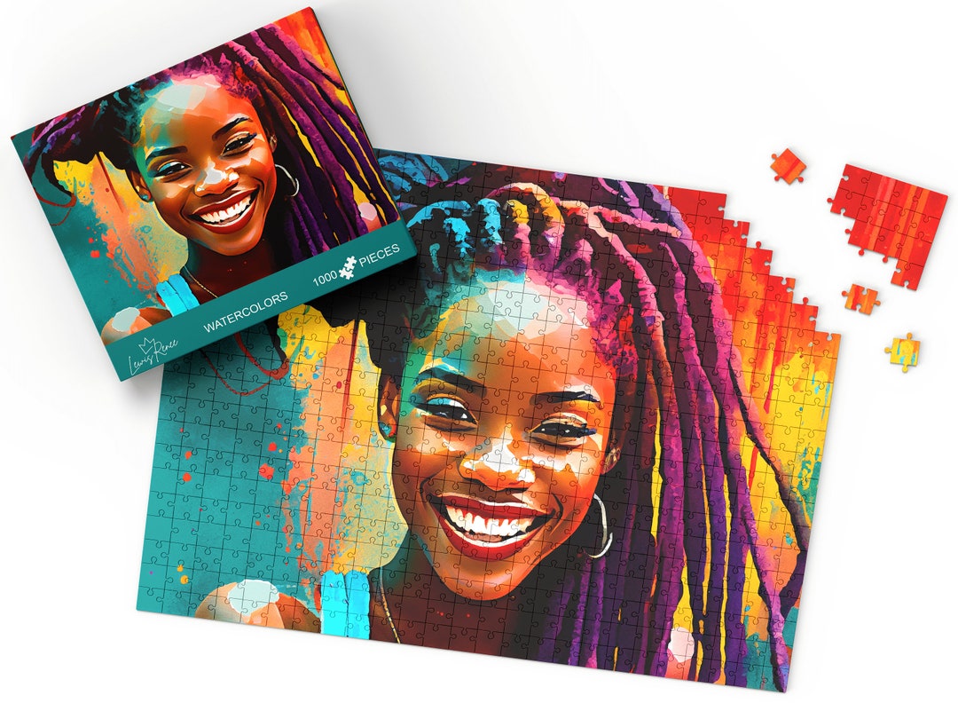 Unwind With Mesmerizing Black Art Puzzles: 1000 Piece watercolors - Etsy