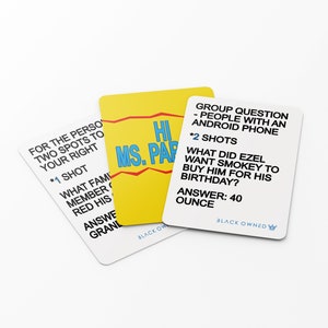 Hi Ms Parker | Friday Movie Adult Party Drinking Trivia Card Game | Ice ...