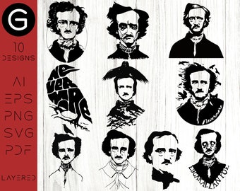 Edgar Allan Poe Svg | Etsy