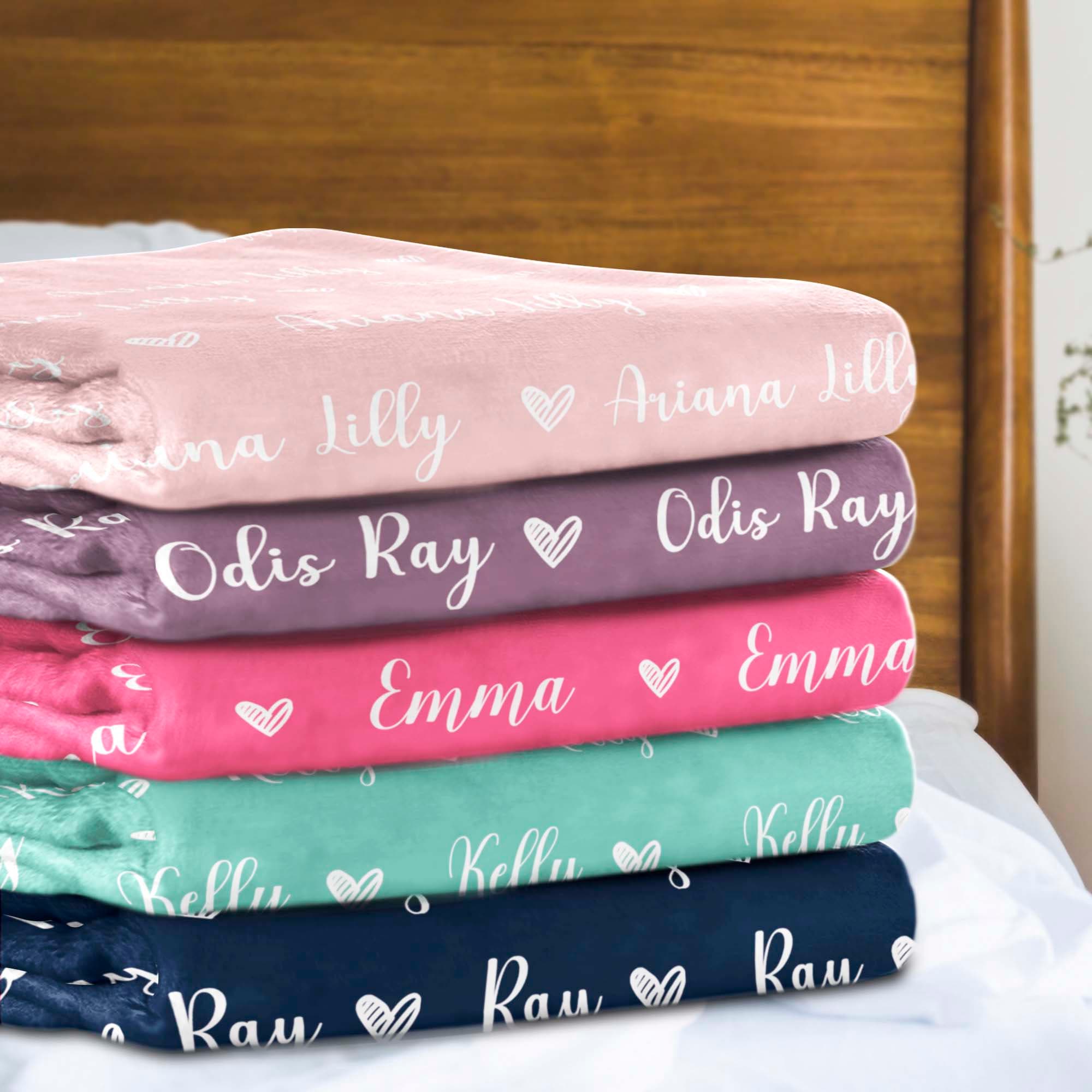 Personalized Baby Blanket Sage Green Name Minky Blanket Custom Fleece ...