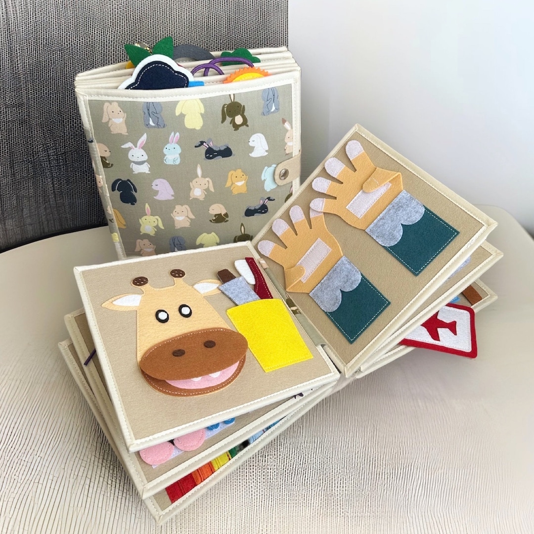 Montessori Busy Book Toddler Quiet Book Travel Activity for Kids Felt ...