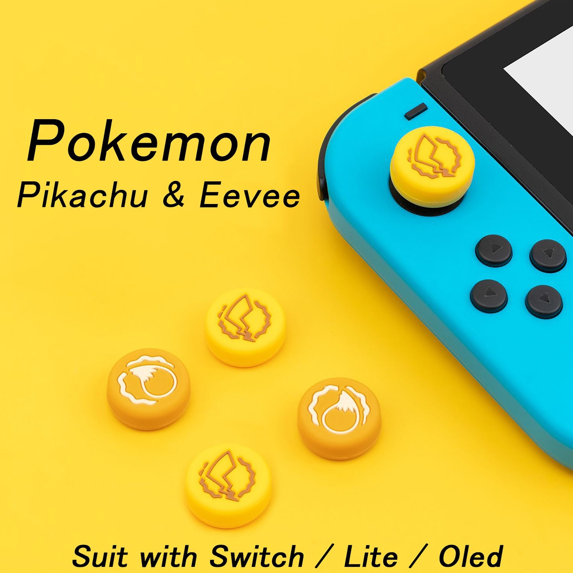 Pokemon Pikachu Joycon Grippers Pokemon Eevee Switch Oled Joycon Caps