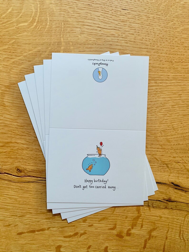 5-pack Fish Birthday Card - Etsy