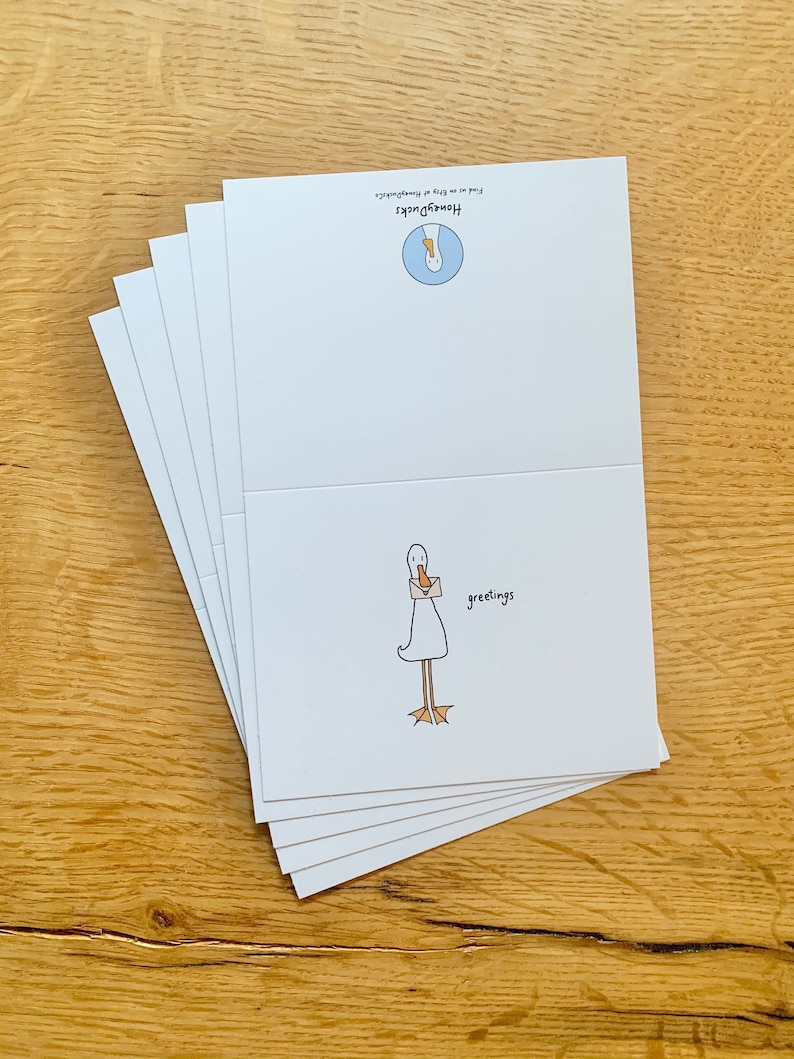 5-pack Duck Greeting Card - Etsy