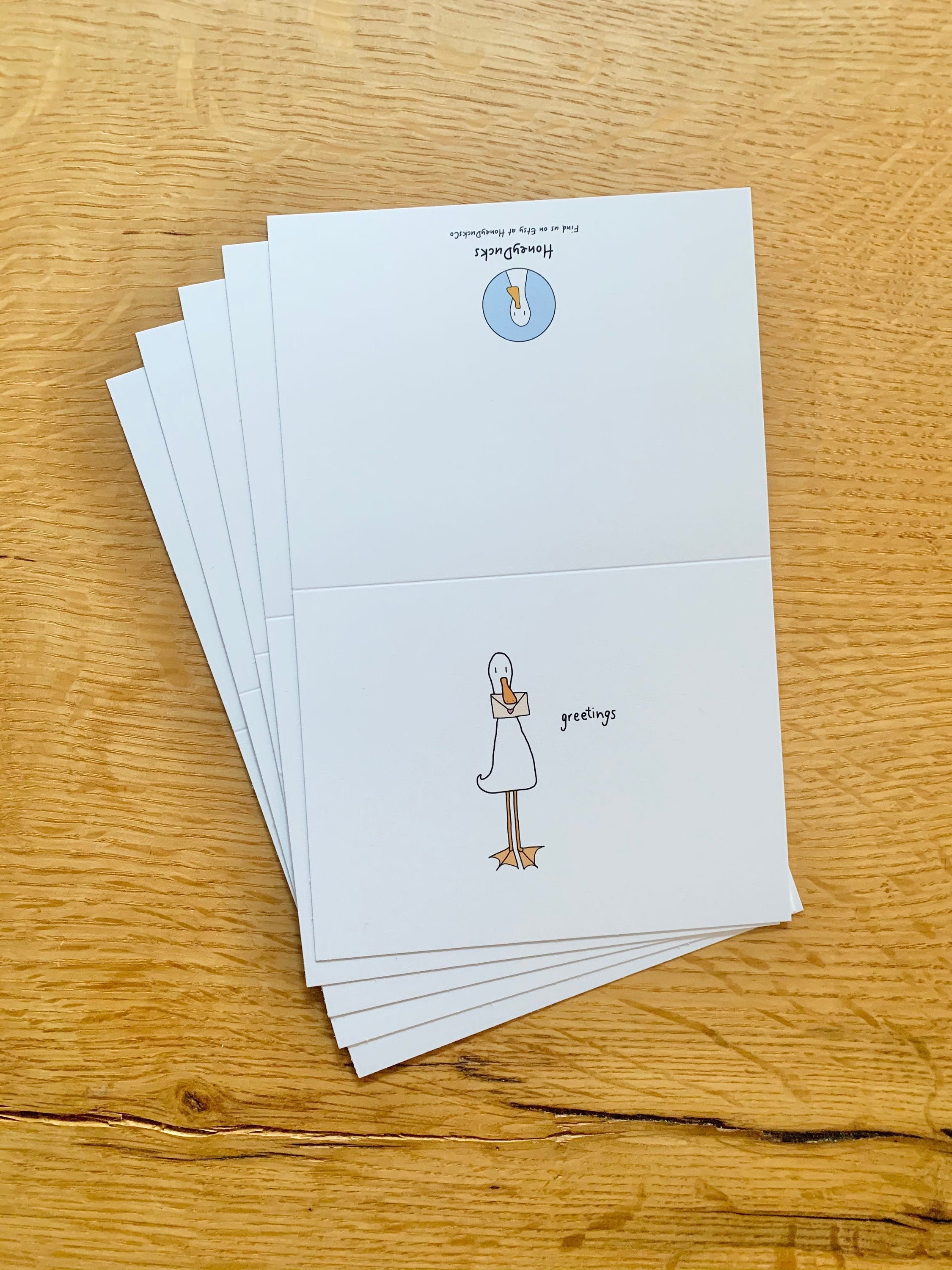 5-pack Duck Greeting Card - Etsy