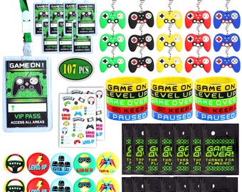 136 Pcs Video Game Party Favors for Kids - 15 Set of VIP Pass Badge ...