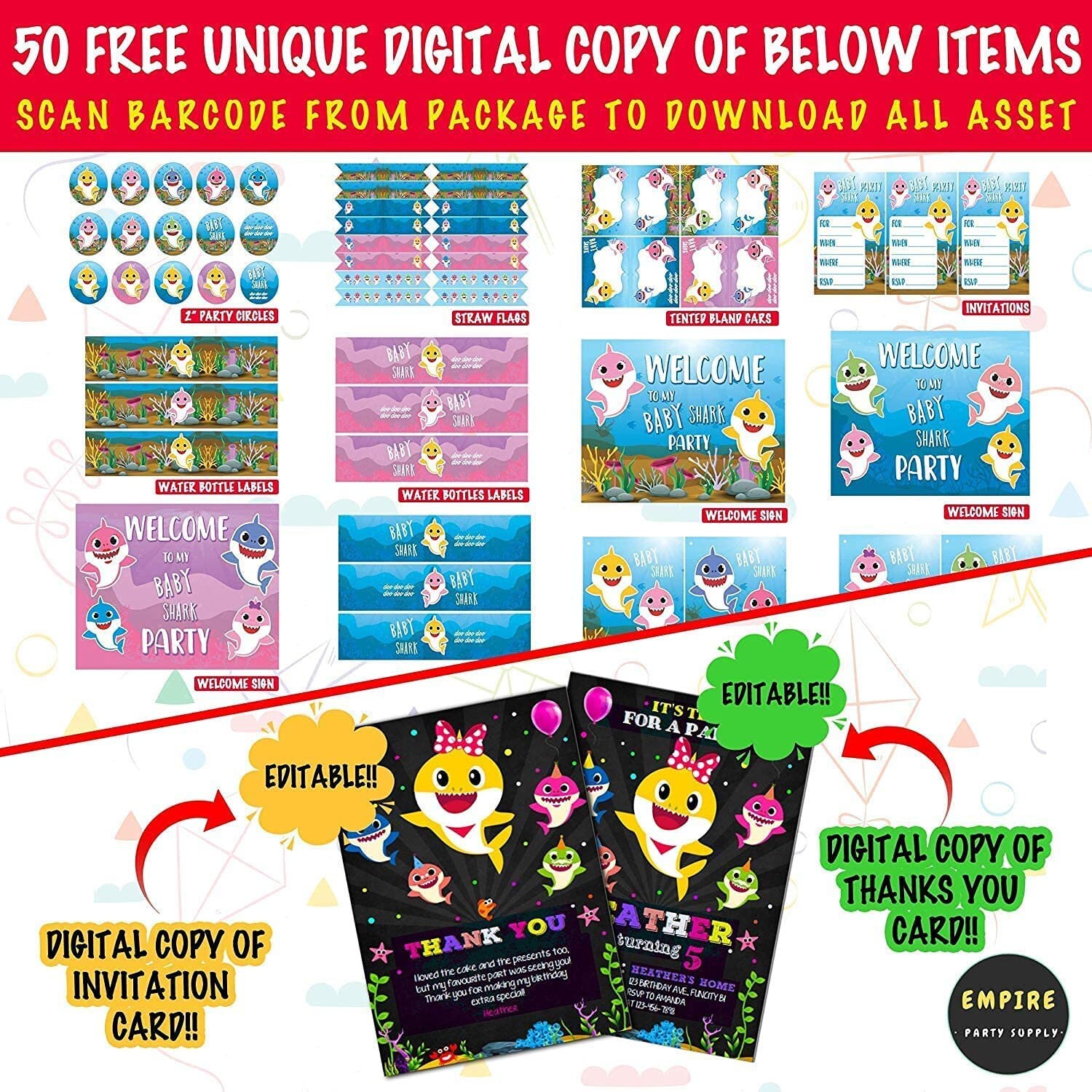 Baby Shark Doo Doo Birthday Decoration for Boy Girl Party - Etsy