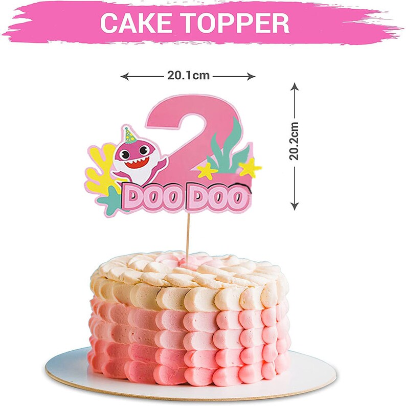 Pink Baby Shark 2nd Birthday Decorations for Girl Baby Shark - Etsy