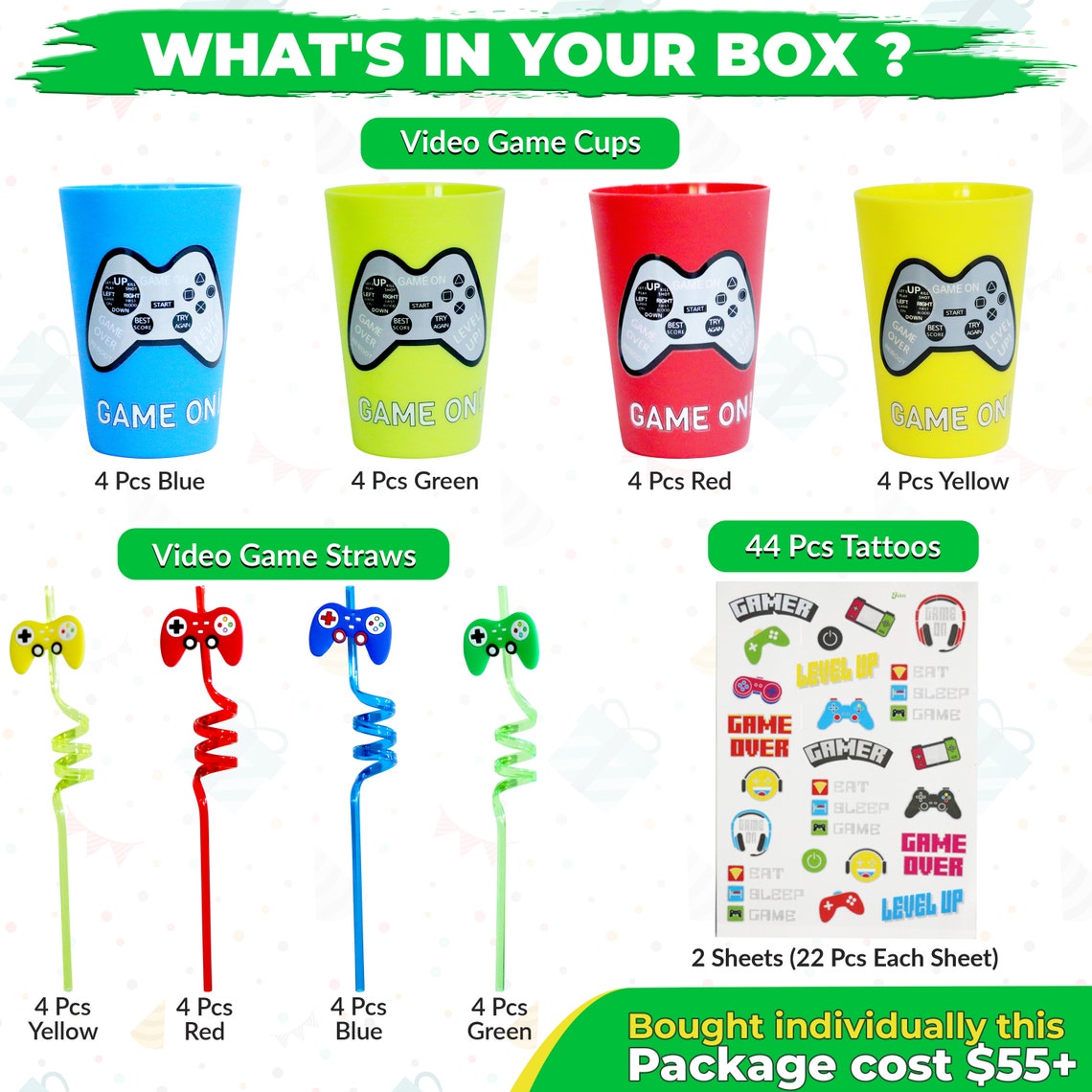 76 Pcs Video Game Party Favors for Kids 16 Set of Game - Etsy