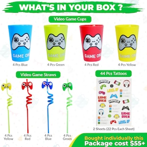 76 Pcs Video Game Party Favors for Kids - 16 Set of Game Controller ...