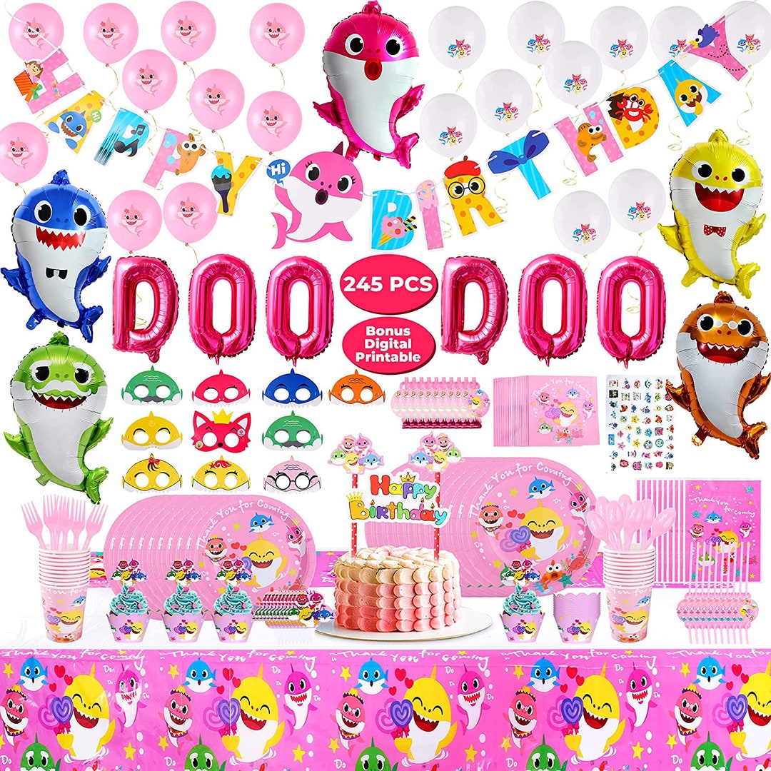 245 Pc Baby Shark Birthday Decorations for Girl Birthday Party - Etsy