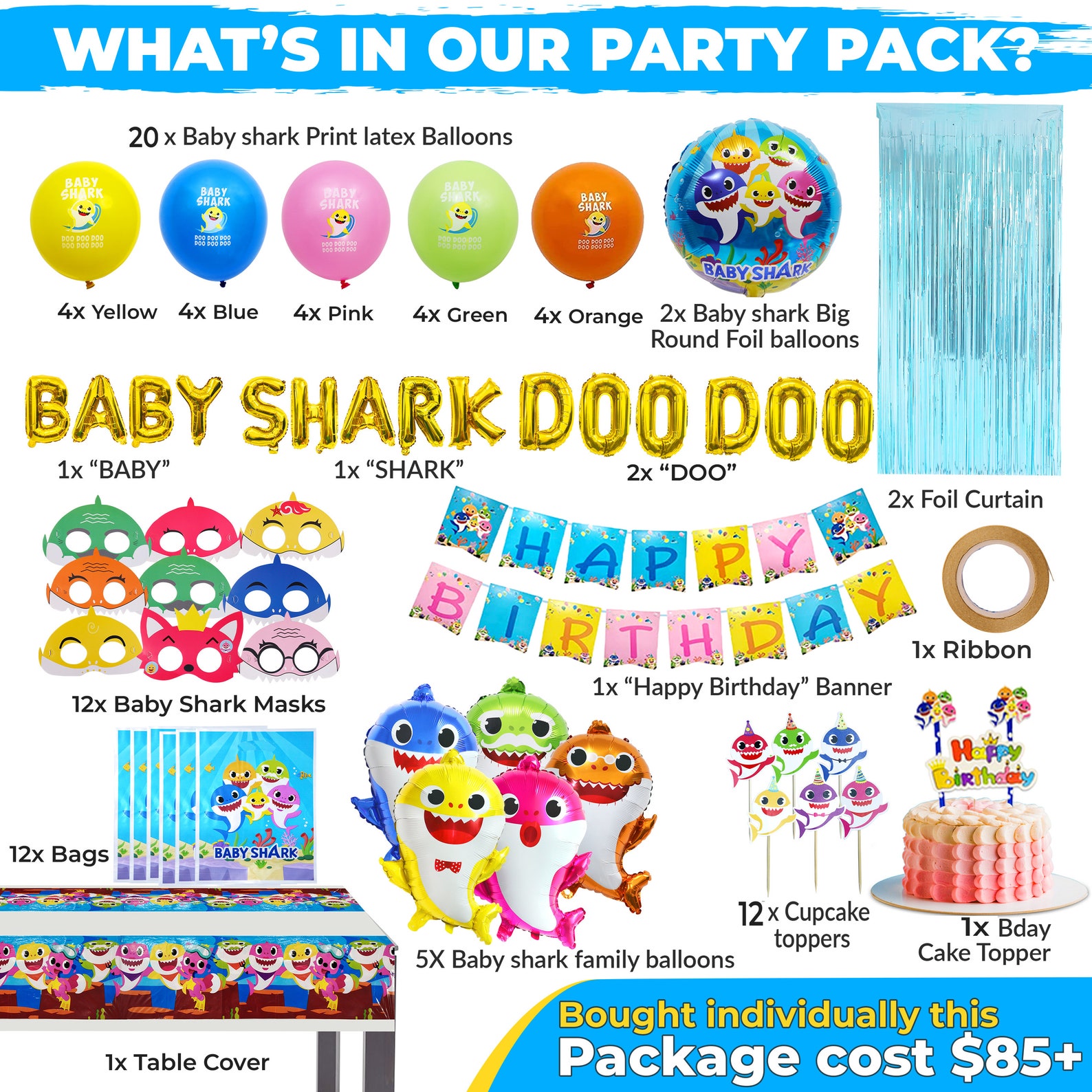 Baby Shark Doo Doo Birthday Decoration for Boy Girl Party - Etsy