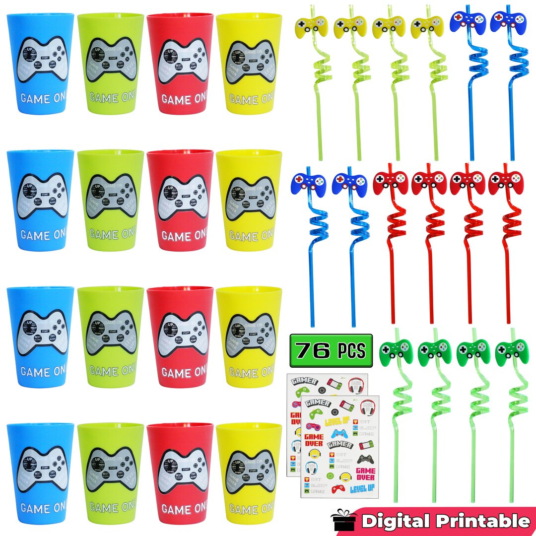 76 Pcs Video Game Party Favors for Kids - 16 Set of Game Controller ...